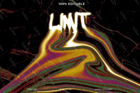 limit fusion melted font style text effect photoshop premium psd file