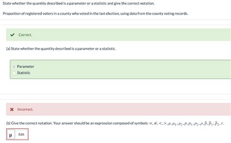 Solved State Whether The Quantity Described Is A Paramete