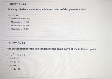 Solved Find Any Relative Maximum Or Minimum Points Of The