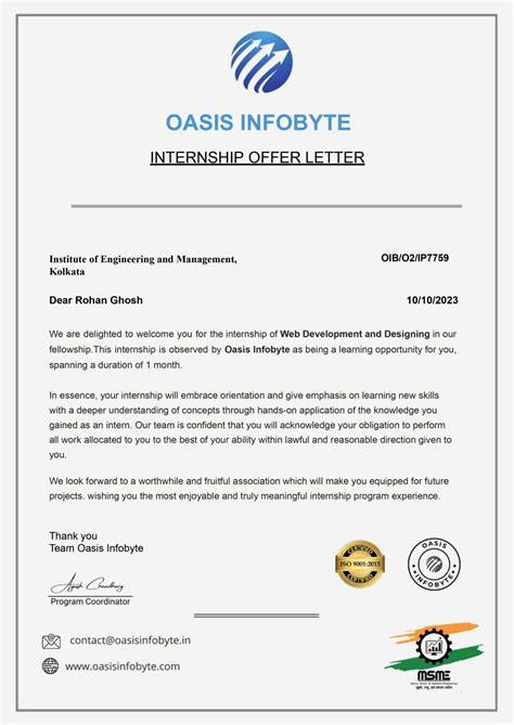 Rohan Ghosh On Linkedin Connections Webdevelopment Internship