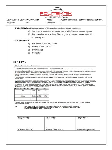 Lab 3 Conveyor System Control Download Free Pdf Programmable