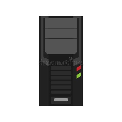 Computer Case Vector Icon PC Desktop Tower Technology Server Stock Vector Illustration Of