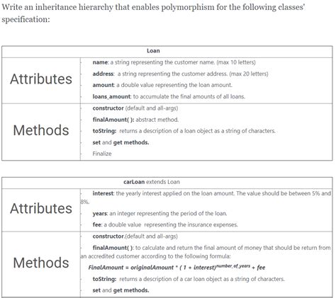 Solved Write An Inheritance Hierarchy That Enables