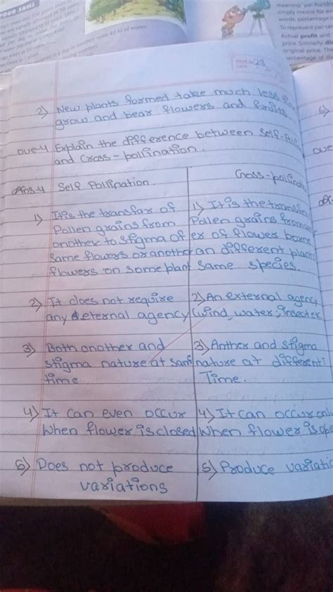 ove 4 explain the difference between self py and cross pollination afn