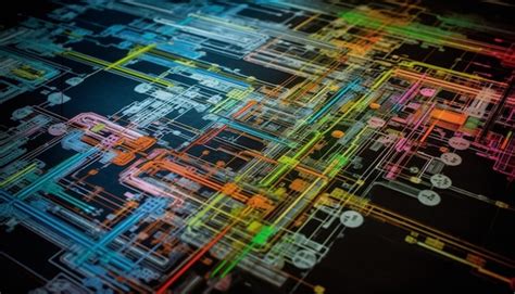 Premium Ai Image Futuristic Factory Design With Complex Circuit Board Patterns Illuminated
