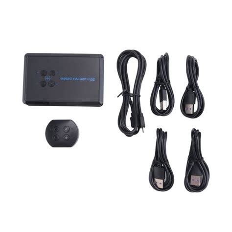 Kfat Desktop Controller 4 Port Compatible Kvm Switch 4k Usb Kvm Switcher 4 In 1 Out Hot Share