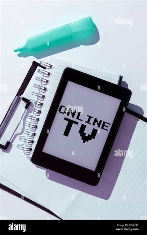 Conceptual Caption Online Tv Internet Concept A Television Production Broadcast In Real Time As