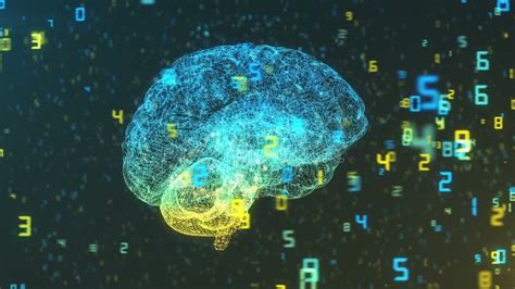 digital computer brain and floating numbers big data and statistics