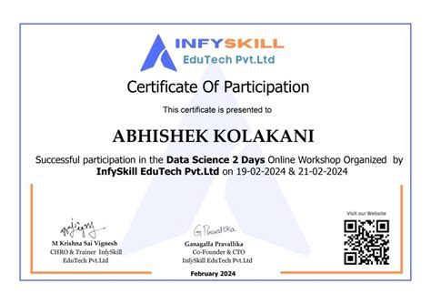 Abhishek K On Linkedin Datascience Certificate Machinelearning Analytics Infyskill Edutech
