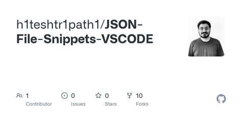 Github H1teshtr1path1json File Snippets Vscode