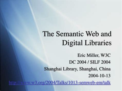 Ppt The Semantic Web And Digital Libraries Powerpoint Presentation Free Download Id228614