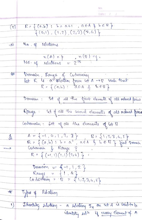 Solution Relation And Function Handwritten Notes Studypool