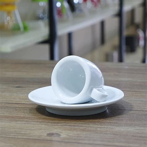 에스프레소 컵 받침 세트 흰색 9mm 두께 전문 커피 머그잔 경쟁 수준 커피 컵 홈 카페 드링크웨어 50ml