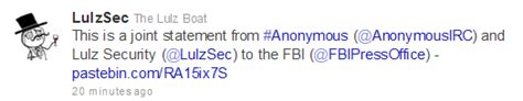 Anonymous LulzSec Statement To FBI TNW Media