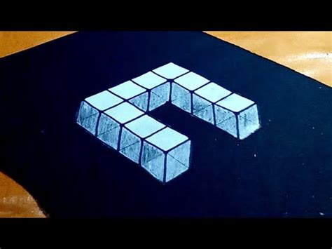 D Cube Illusion Drawing Easy YouTube