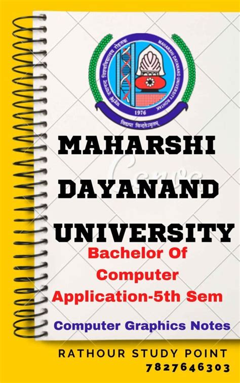 Bca 5th Semester Computer Graphics Notes Pdf Complete Printable Notes