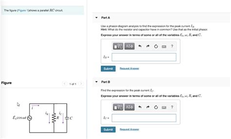 Solved The Figure Figure Shows A Parallel RC Circuit Chegg