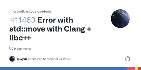 Error With Stdmove With Clang Libc · Issue 11463 · Microsoft
