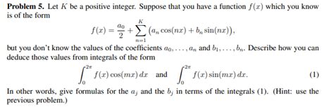 Solved Let K Be A Positive Integer Suppose That You Have A