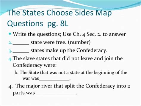 The States Choose Sides Map Questions Pg Ppt
