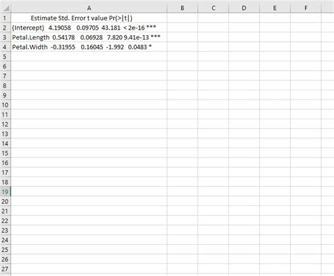 Is It Possible To Copypaste R Regression Summary To Excel Without
