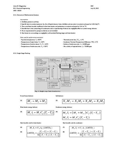 Multi Stage Flash Distillation Pdf Heat Chemical Engineering