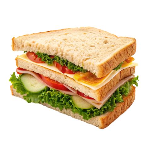 Delicious And Fresh Doubledecker Sandwich With Ham Cheese Lettuce And
