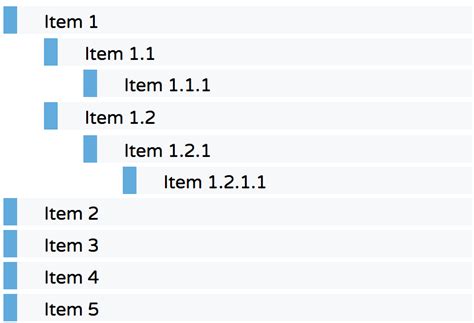 Css Html Nested Li Styles Colored Bar In Front Of Each Line Stack Overflow