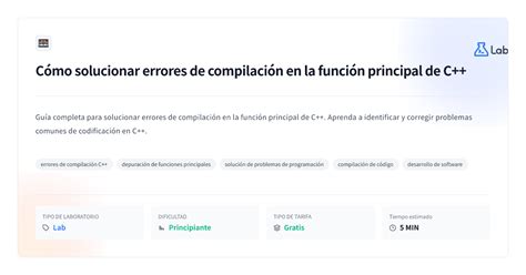 Errores De Compilación En La Función Principal De C Solución Labex