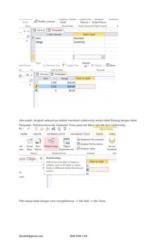 Tutorial Membuat Database Menggunakan Ms Access Doc