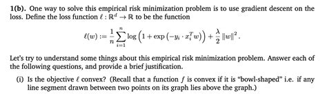 Solved Problem Empirical Risk Minimization Consider A Chegg