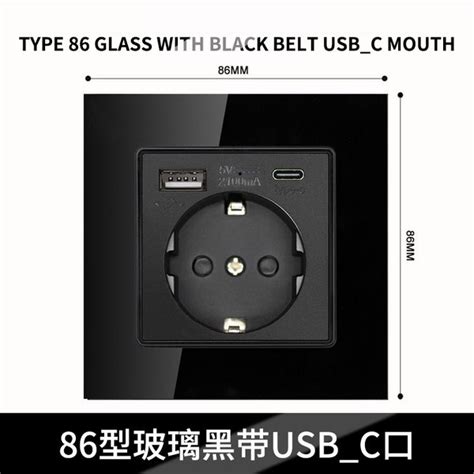 Розетка электрическая одинарная с Usb и Type C входами быстрая зарядка 10w рамка закаленное