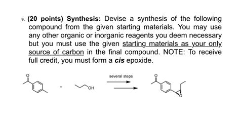 Solved 20 Points Synthesis Devise A Compound From The