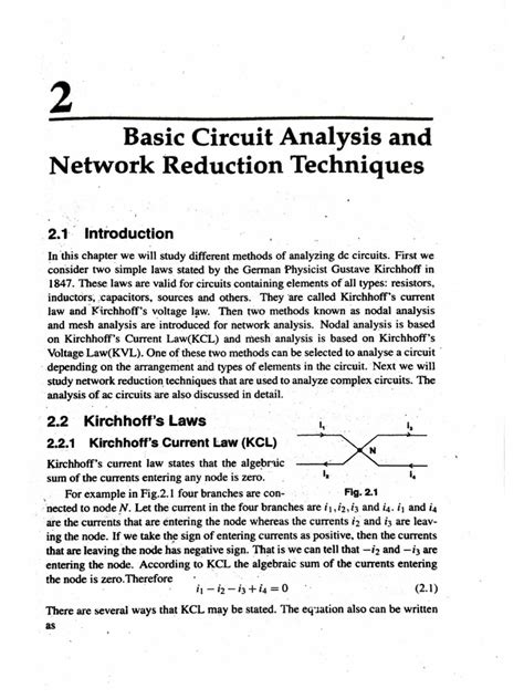 Basic Circuit Analysis And Network Reduction Techniques Ct 1 Pdf