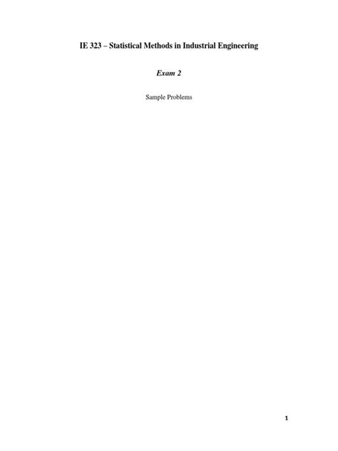 Exam2 Sampleproblems Pdf Type I And Type Ii Errors Statistical