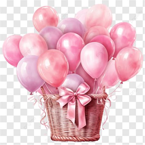 고리버들 바구니에 담긴 꿈꾸는 듯한 분홍색 풍선 꽃다발 핑크색 풍선 꽃다발 풍선이 달린 바구니 몽환적인 풍선 배열 Png 일러스트 및 이미지 에 대한 무료 다운로드