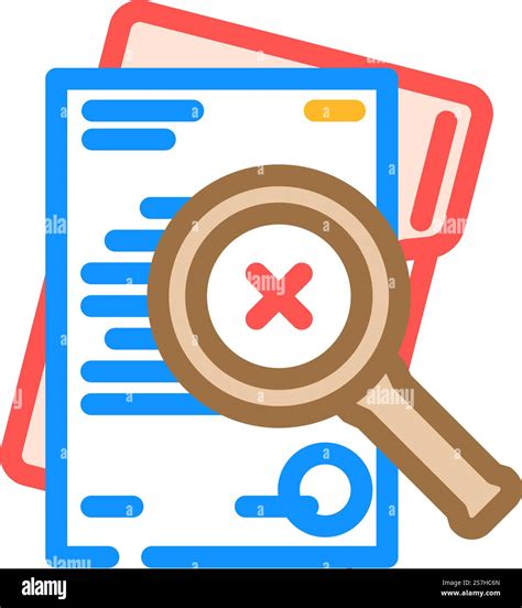 Document Reject Color Icon Vector Document Reject Sign Isolated