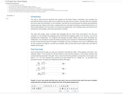 Solved 4 3 Project One Game Testing Remaining Time