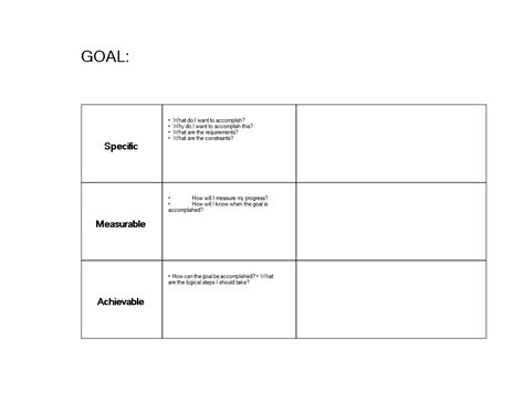 Free Smart Goals Template Achieve Your Objectives Easily