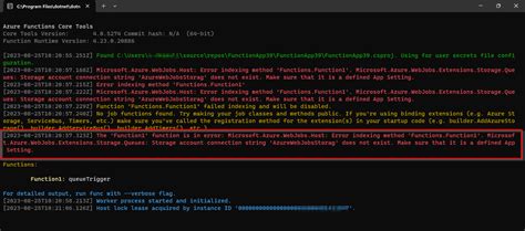 C Storage Account Connection String Azurewebjobsstorage Does Not Exist When Starting