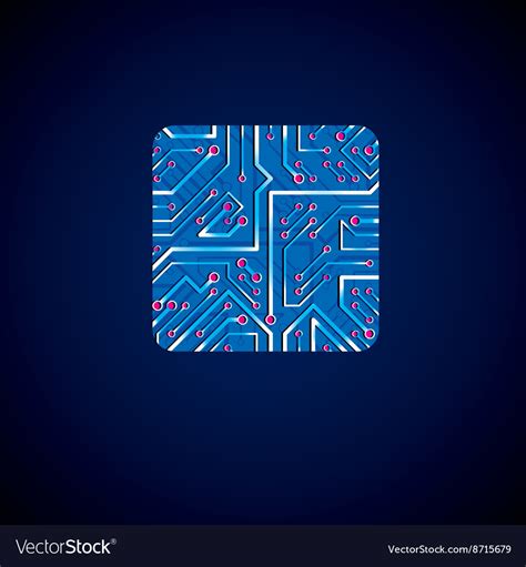 Collection Of Microchip Design Cpu Information Vector Image