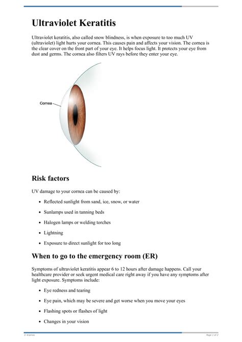 Text Ultraviolet Keratitis Healthclips Online