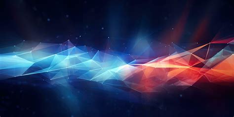 Ai Generated Abstract Technology Background With Glowing Lines And Particles Illustration
