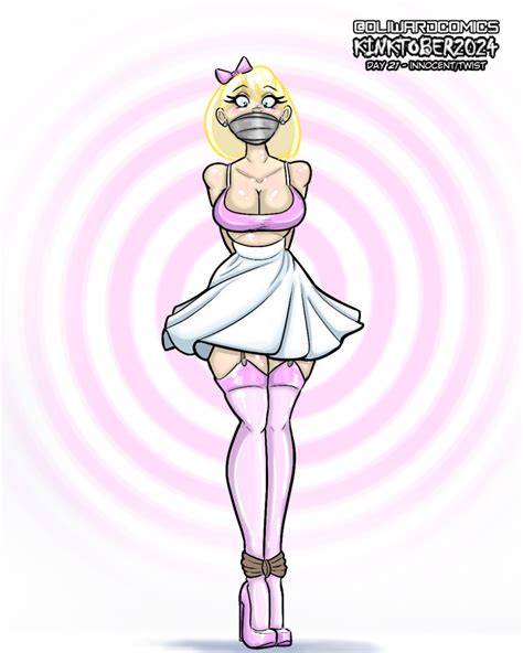 Rule 34 Blonde Hair Bondage Bound Cleavage Female Female Only Femsub Fully Clothed Gag High