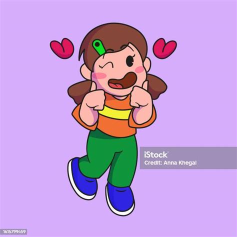 귀여운 소녀는 마음 울음 기뻐 슬프고 피곤한 행복하게 웃습니다 사랑 아이콘의 고립된 개념 감정 플랫 만화 스타일 감정에 대한 스톡 벡터 아트 및 기타 이미지 Istock