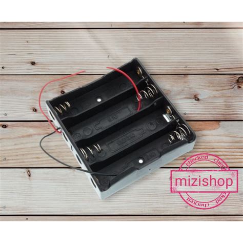 Casing Bateri Tapak Kotak Plastic Standard Size Aa Battery Holder Box