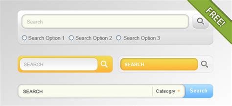 4 Designs For Search Input Field PSD Free Download