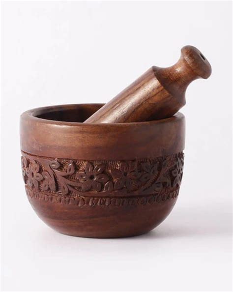 Wooden Mortar And Pestle Set