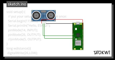 Ultra Distance Wokwi Esp32 Stm32 Arduino Simulator