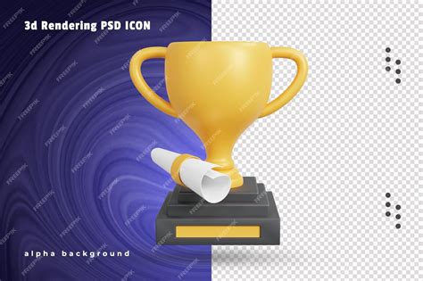 3d 트로피 그림 아이콘 교육 렌더링 황금 트로피 우승자 3d 아이콘 프리미엄 Psd 파일